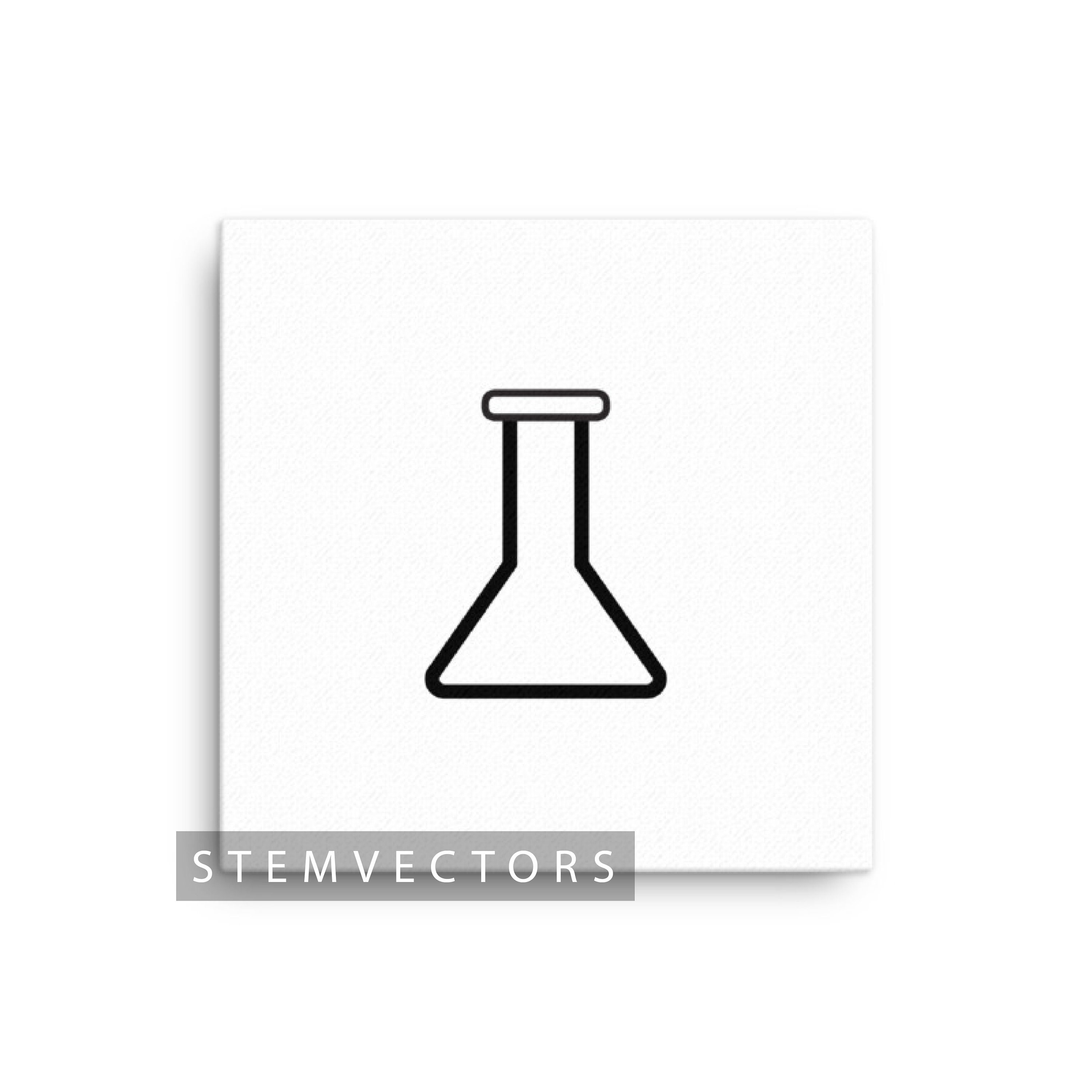 Empty Erlenmeyer Flask digital Download Black and White - Etsy