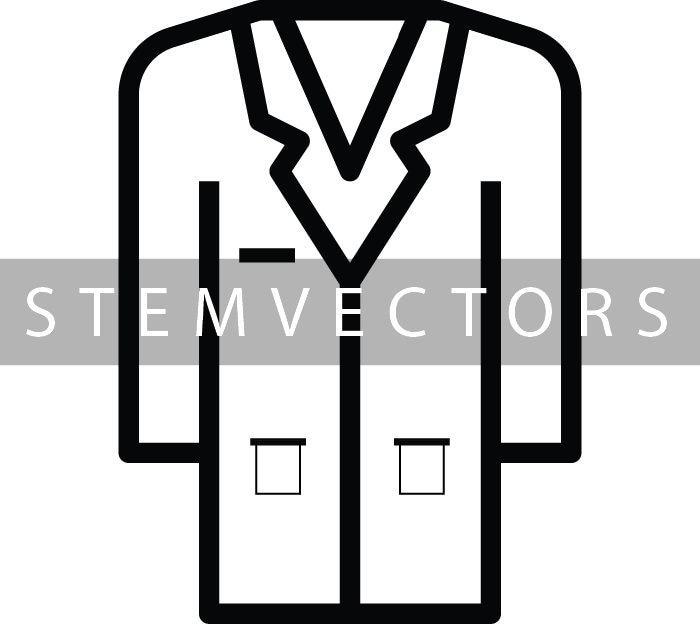 Science Lab Coat (digital Download) Black and White Vector Clip Art ...