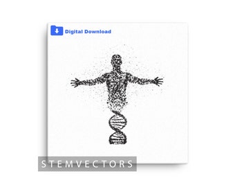 DNA Strand Black and White Tree , Sketch for Cricut or Print Svg, Png ...