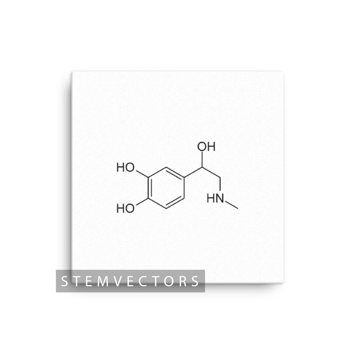 Epinephrine Chemical Structure digital Download Black and - Etsy