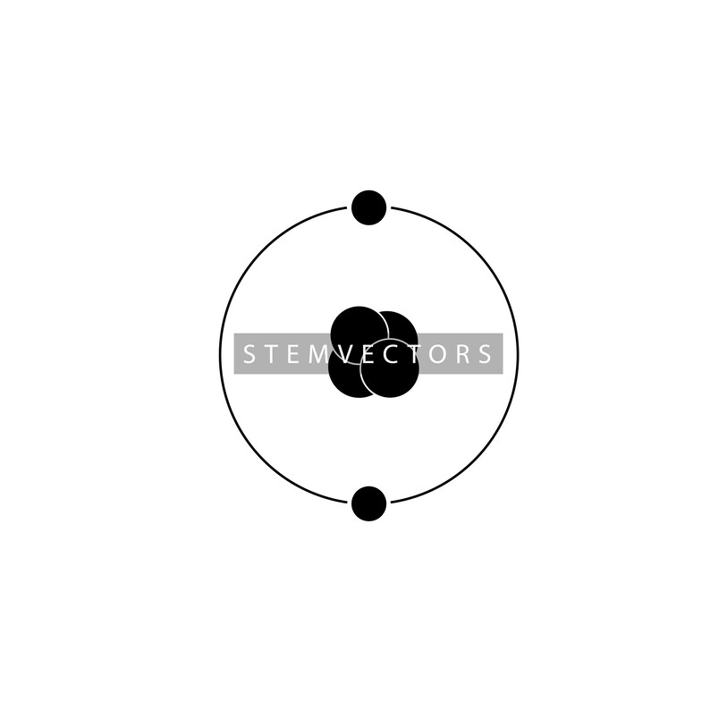 Helium Atom digital Download Black and White Vector Clip Art Drawing ...