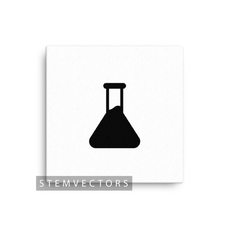 Full Erlenmeyer Flask digital Download Black and White - Etsy