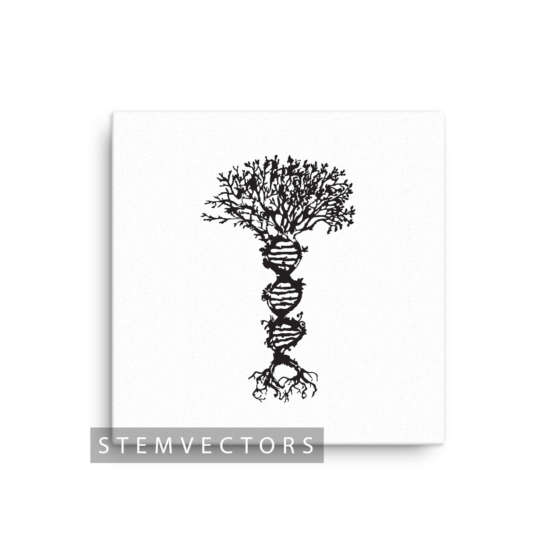 Black DNA Strand Tree digital Download Black and White - Etsy