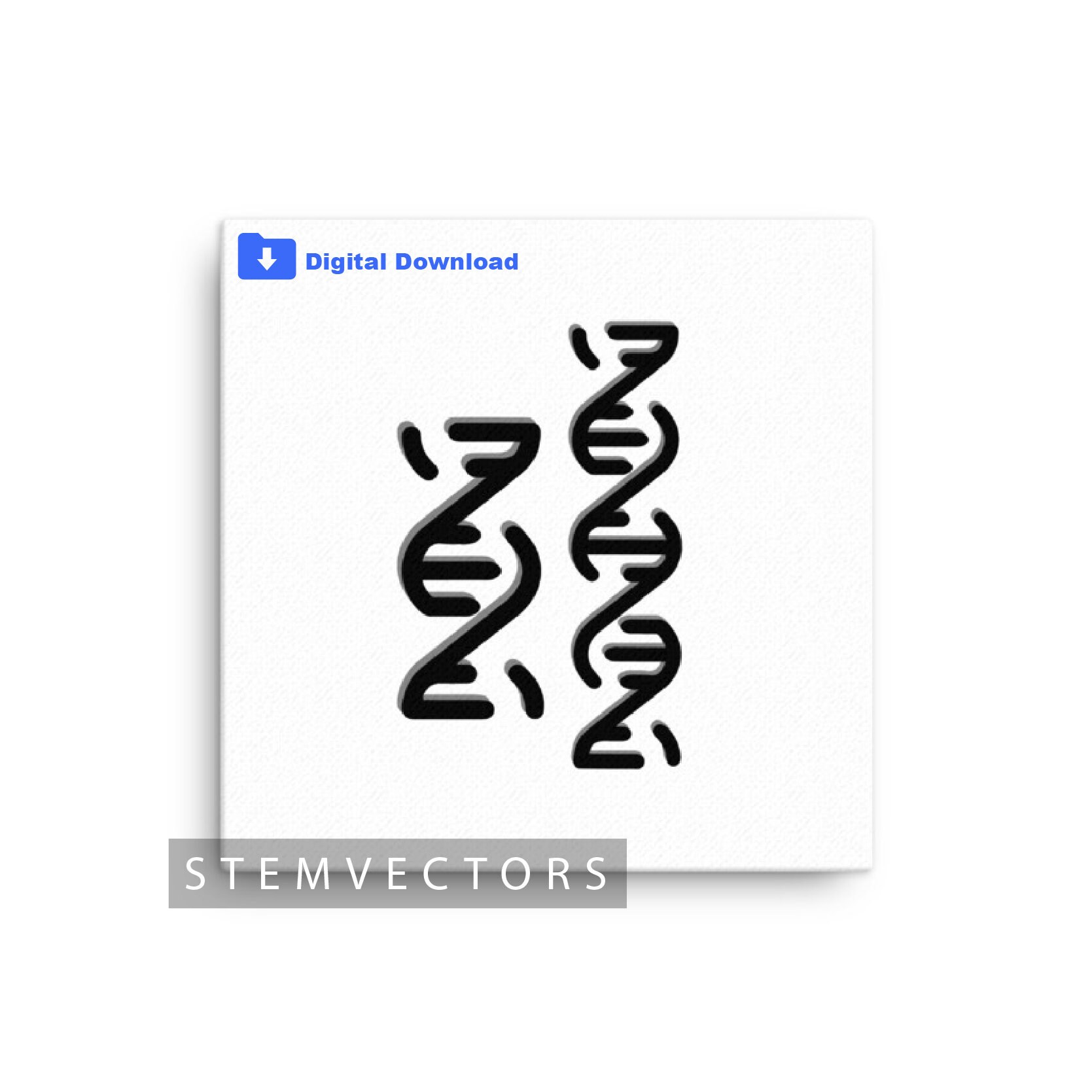Shadow DNA Strand digital Download Black and White Vector Clip Art ...
