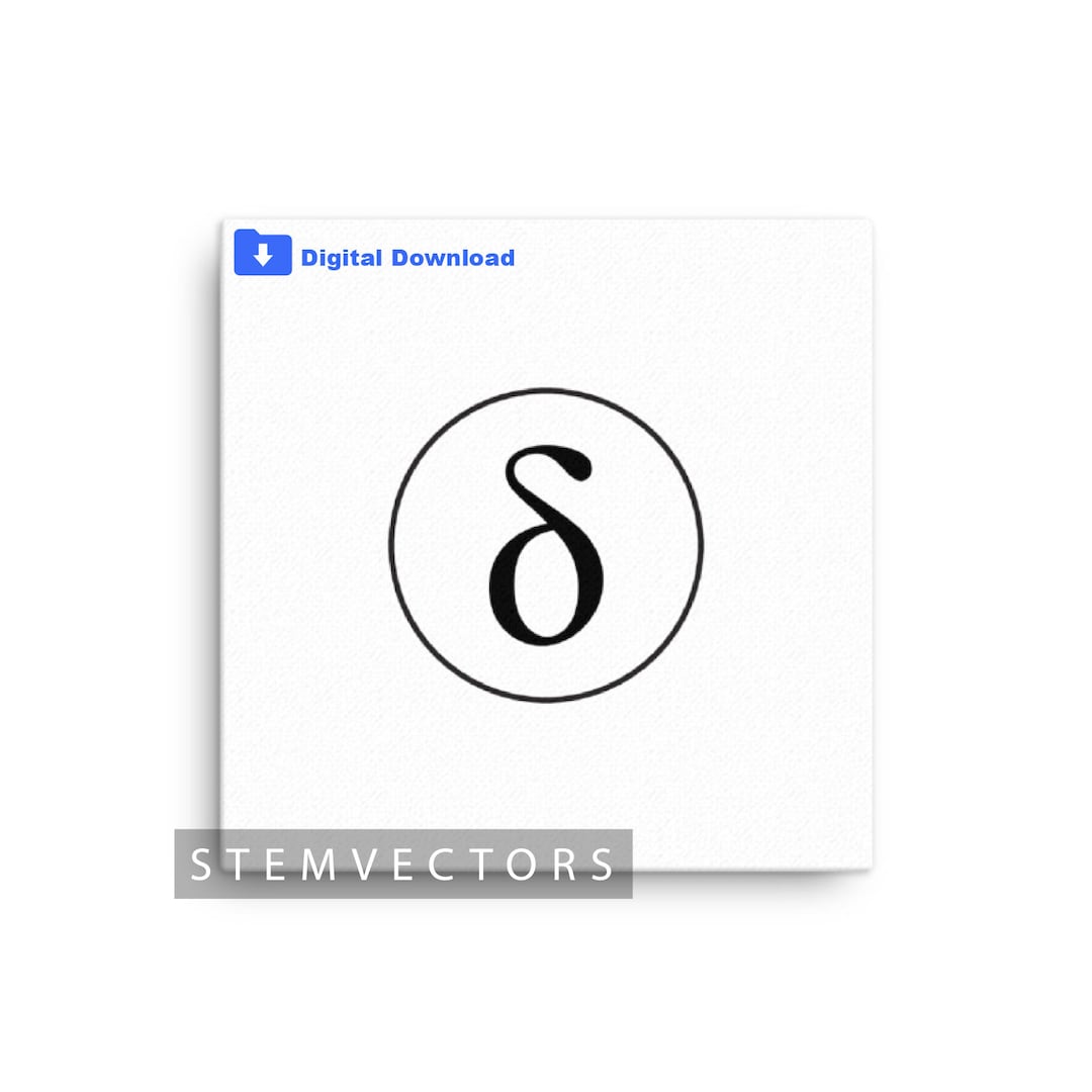 Lowercase Delta Math Symbol digital Download Black and White Vector ...