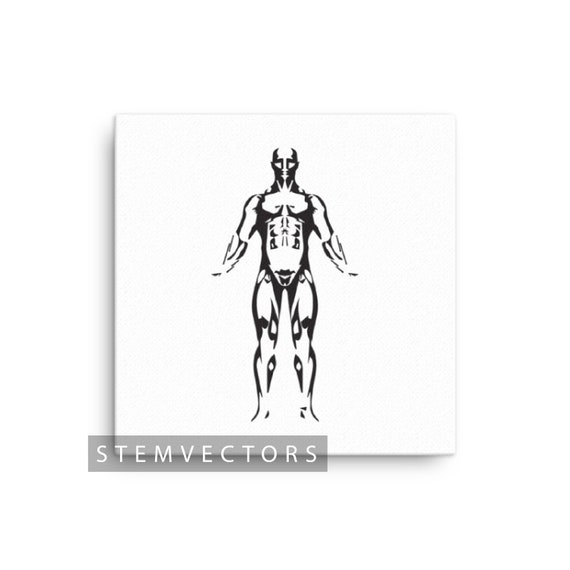 Abstract Human Body digital Download Black and White Vector | Etsy