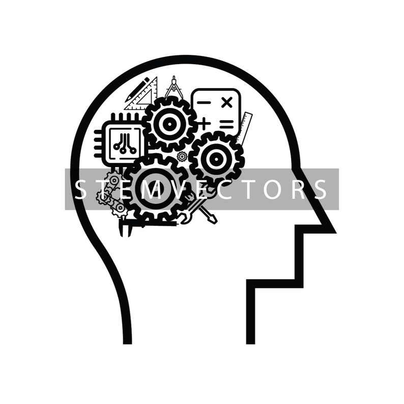 Engineering Brain digital Download Black and White Vector - Etsy