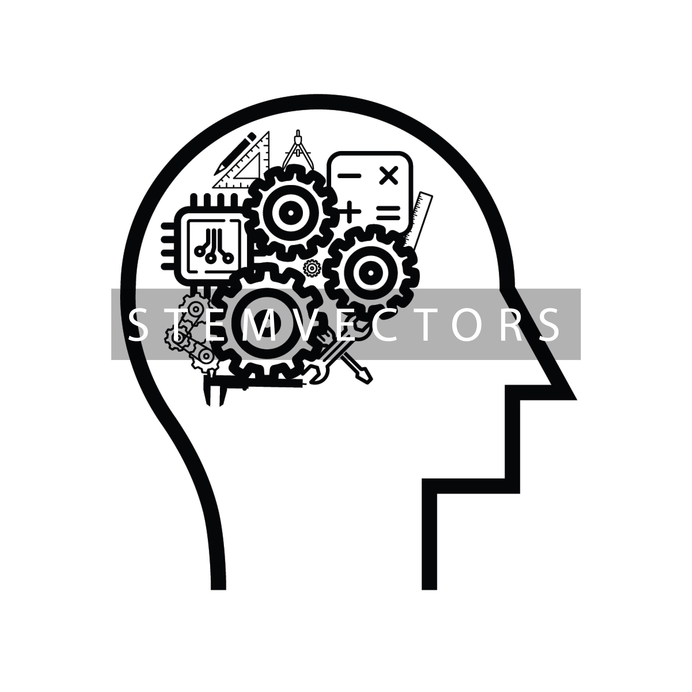 Engineering Brain digital Download Black and White Vector - Etsy