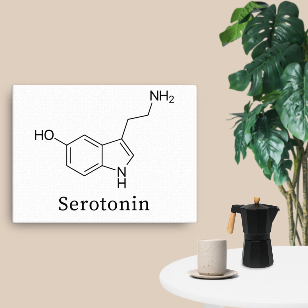 Serotonin Wall Art Canvas. Molecule Structure, Physical, Office Decor ...