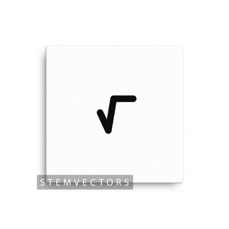 Square Root Math Symbol digital Download Black and White - Etsy