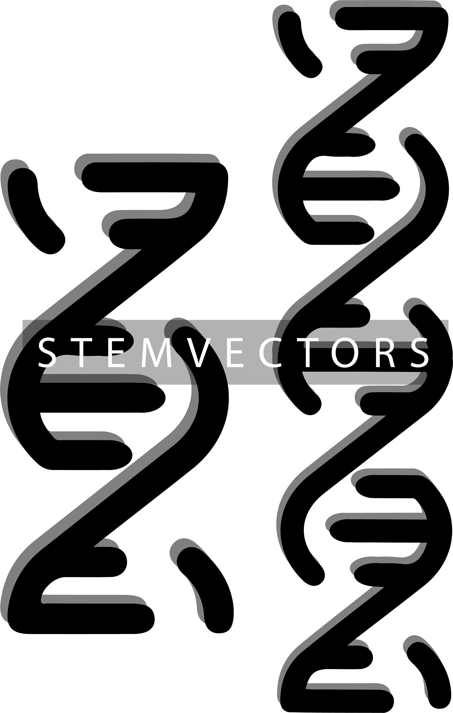 Shadow DNA Strand (digital Download) Black and White Vector Clip Art ...