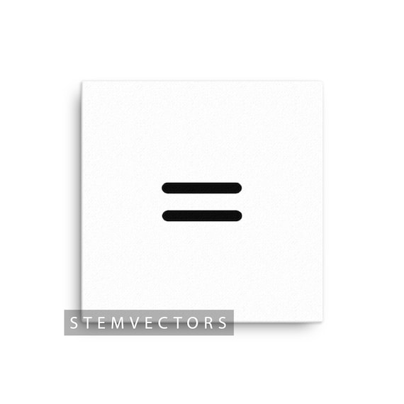 Equals Math Symbol Digital Download Black and White Vector | Etsy