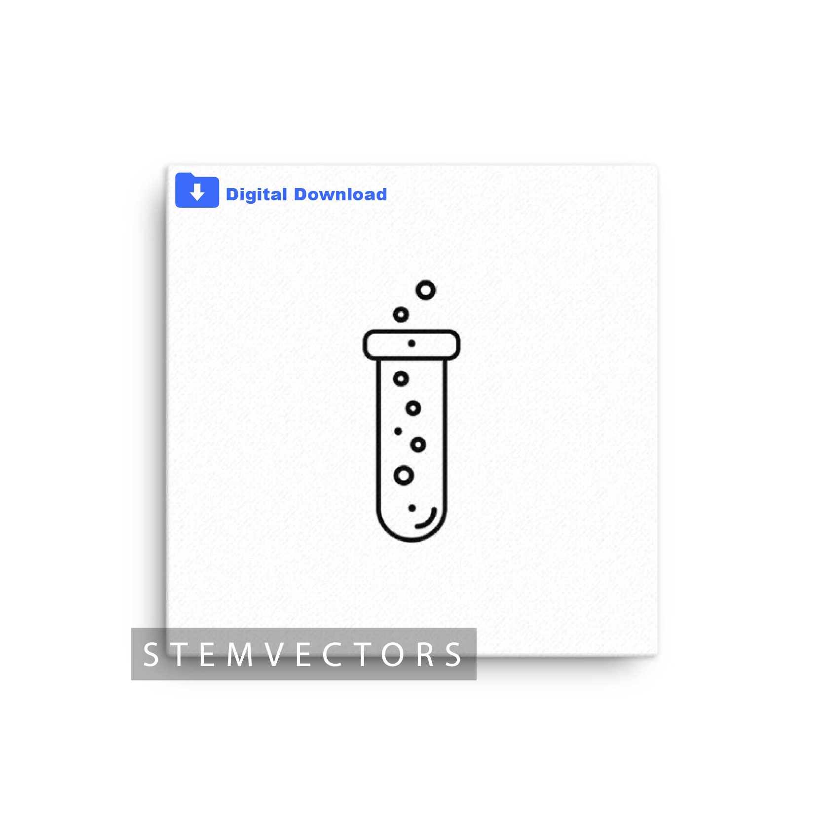 Science Bubble Test Tube (digital Download) Black and White Vector Clip ...