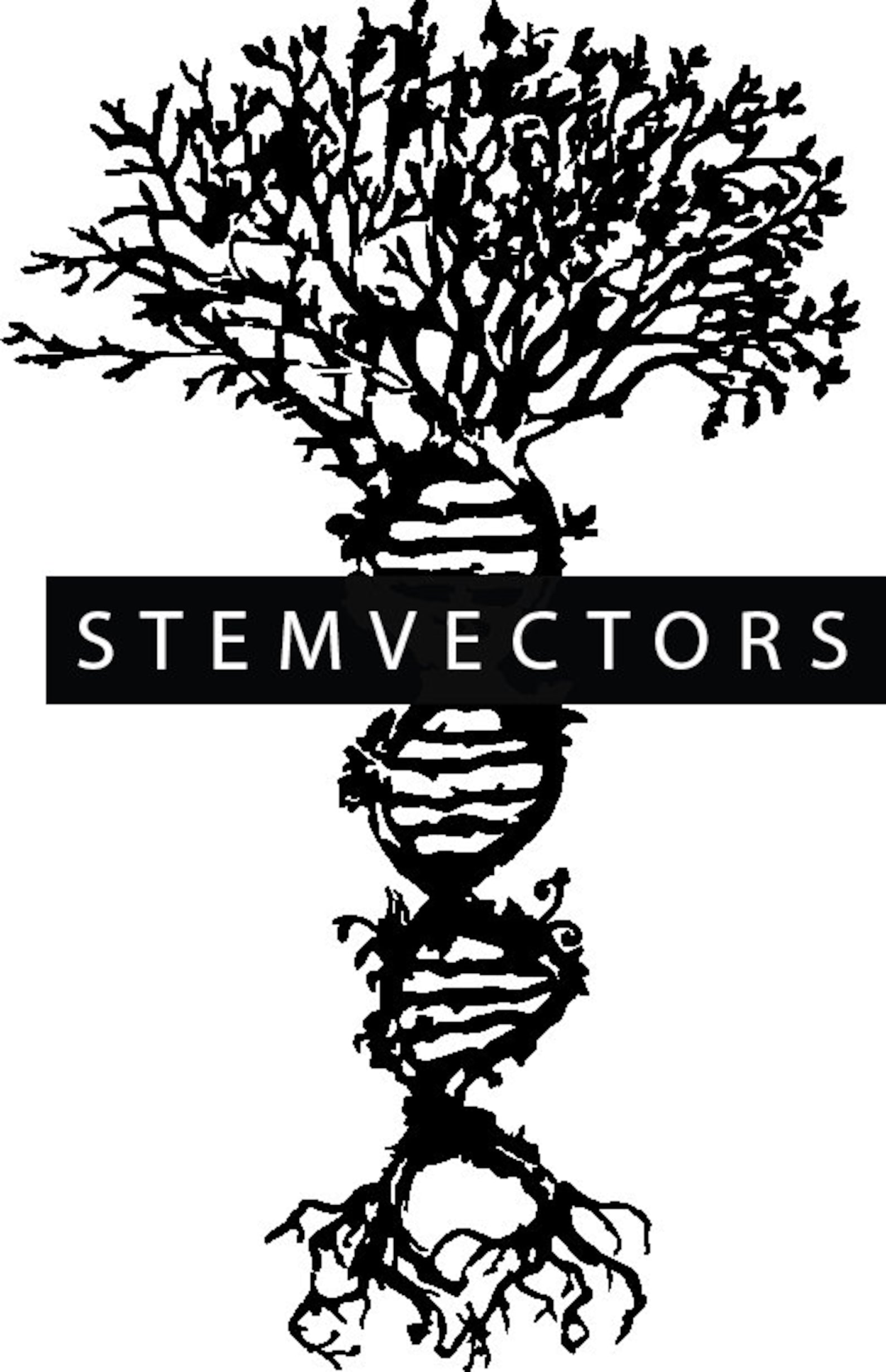Black DNA Strand Tree (digital Download) Black and White Vector Clip ...