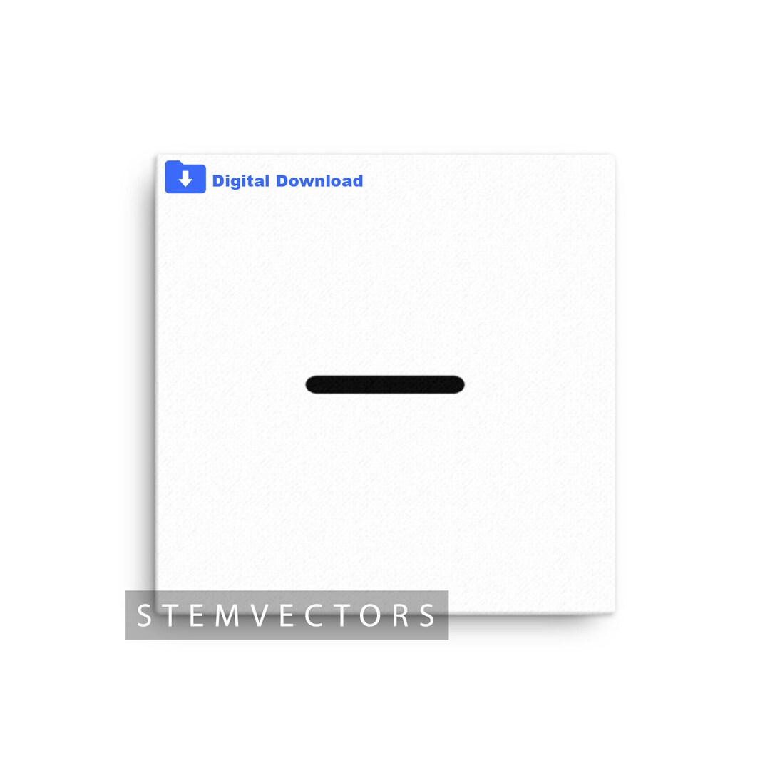 Minus Math Symbol (digital Download) Black and White Vector Clip Art ...