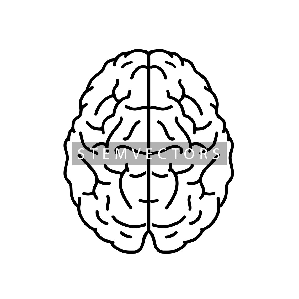 Simplistic Brain digital Download Black Vector Clip Art - Etsy