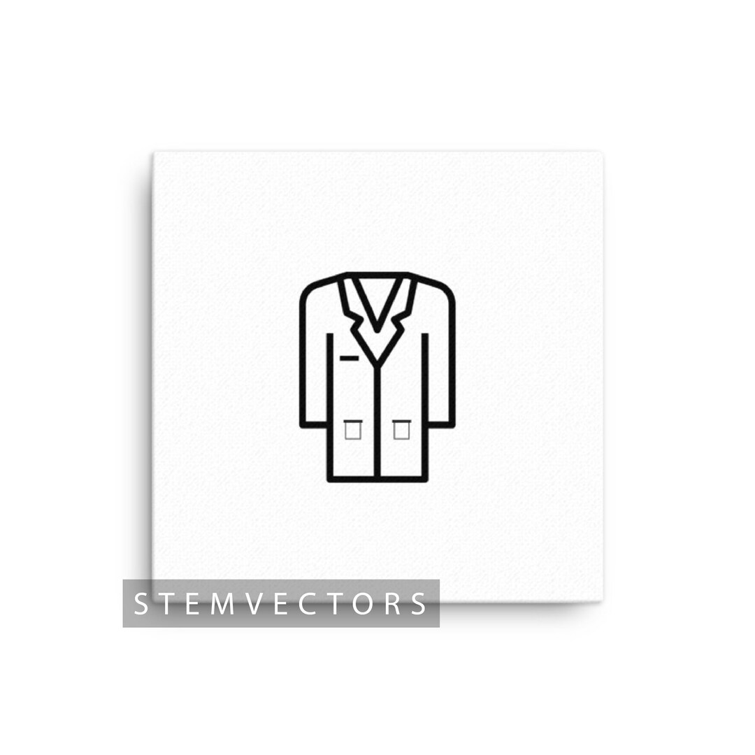 Science Lab Coat digital Download Black and White Vector - Etsy