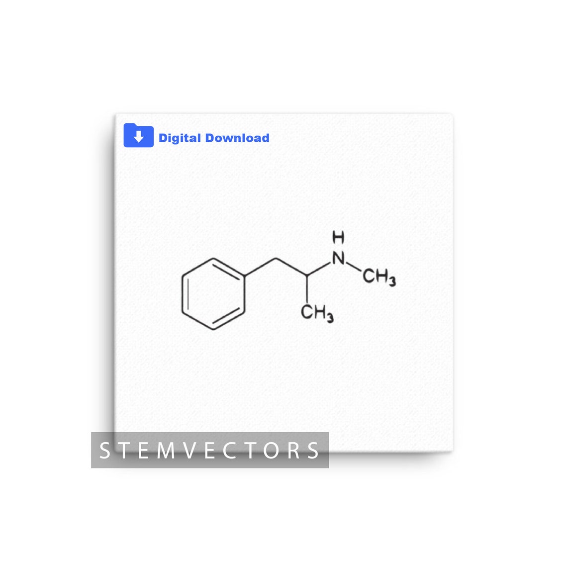 Methamphetamine Chemical Structure digital Download Black and White ...