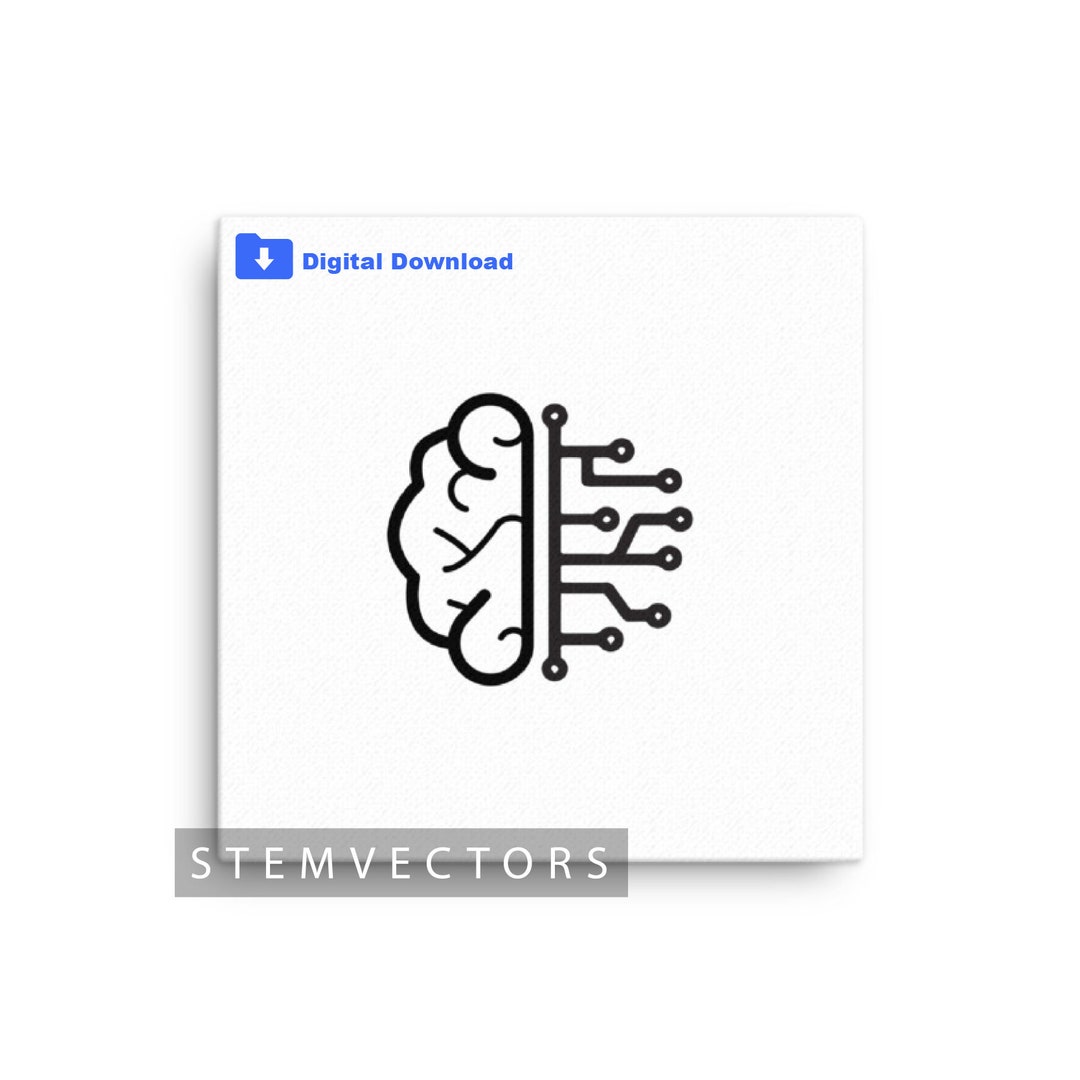Technology Brain Vector Clipart (digital Download - Svg, Png, Jpg, Dxf ...