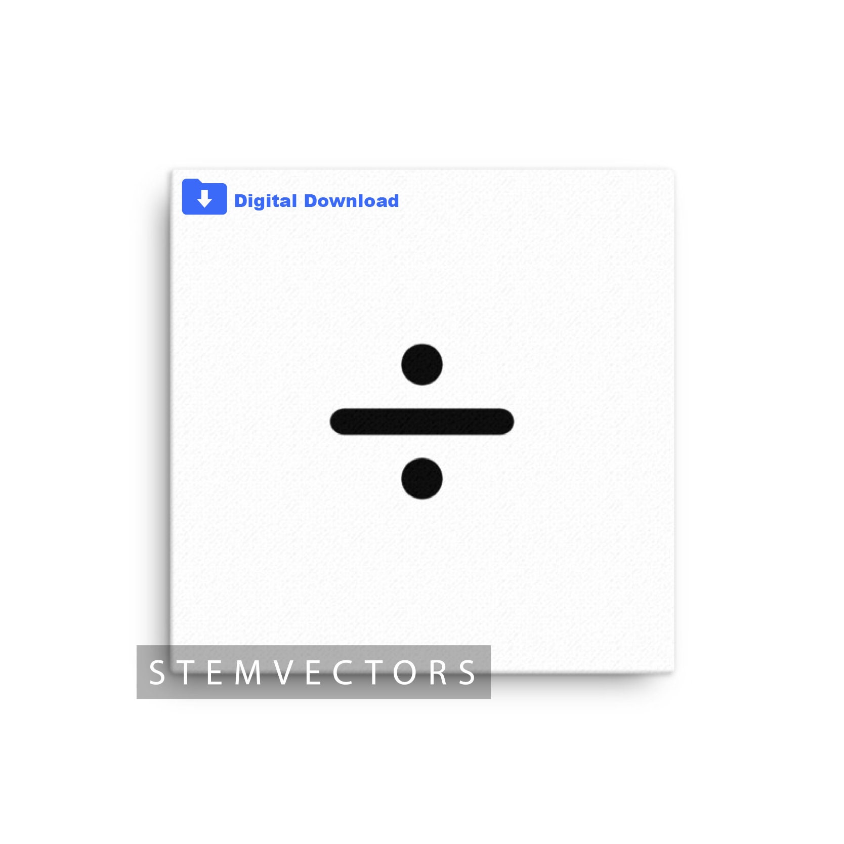 Division Math Symbol (digital Download) Black And White Vector Clip Art