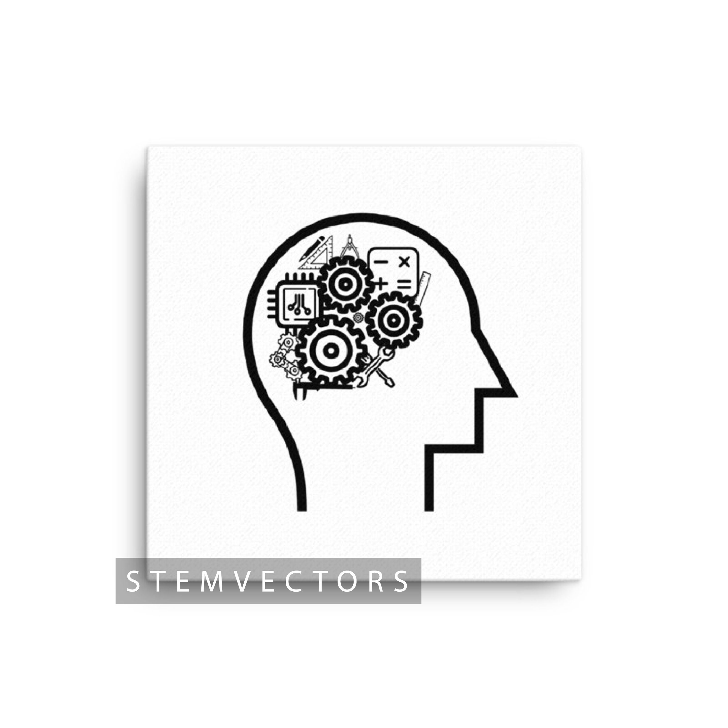 Engineering Brain digital Download Black and White Vector - Etsy