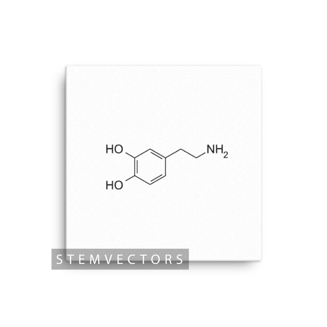 Dopamine Chemical Structure digital Download Black and White - Etsy