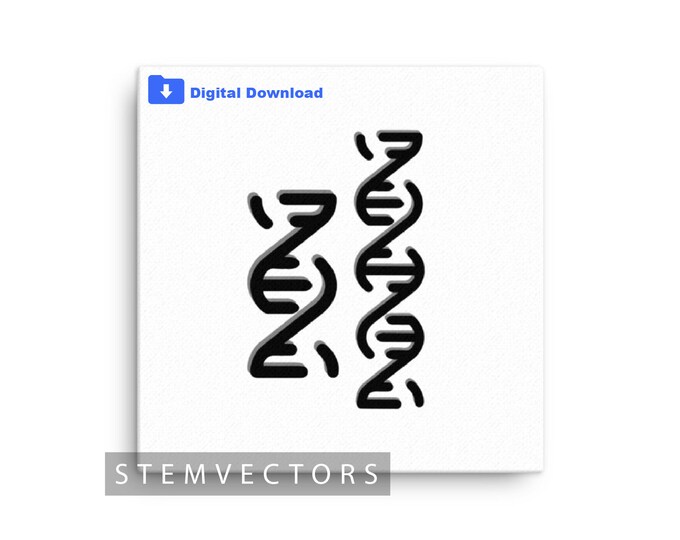 DNA Strand SVG - Double Helix DNA Structure Silhouette Clipart Cut File ...