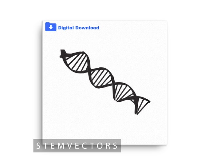 DNA Strand SVG - Double Helix DNA Structure Silhouette Clipart Cut File ...