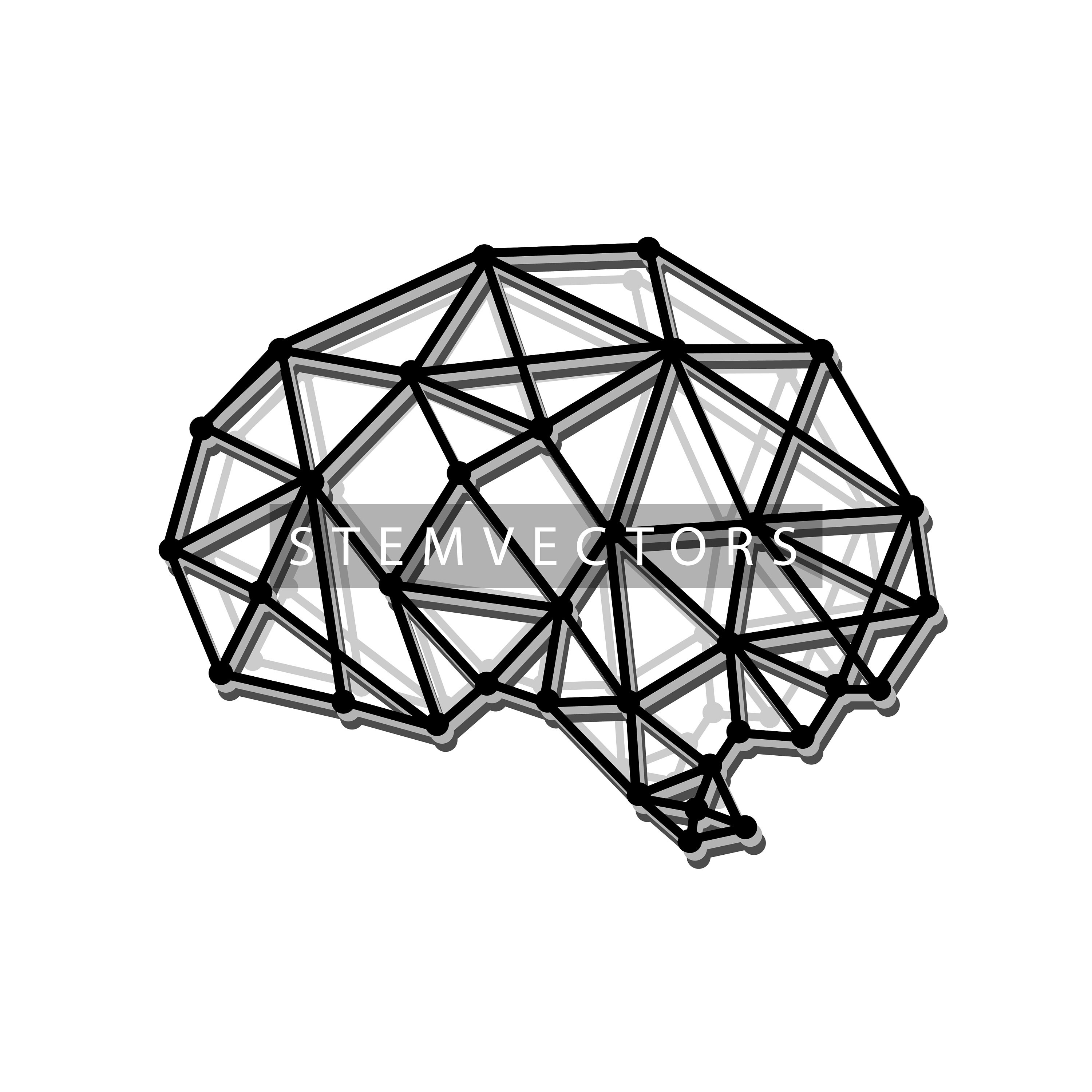 Abstract Grayscale Layered Brain (digital Download) Black and White ...