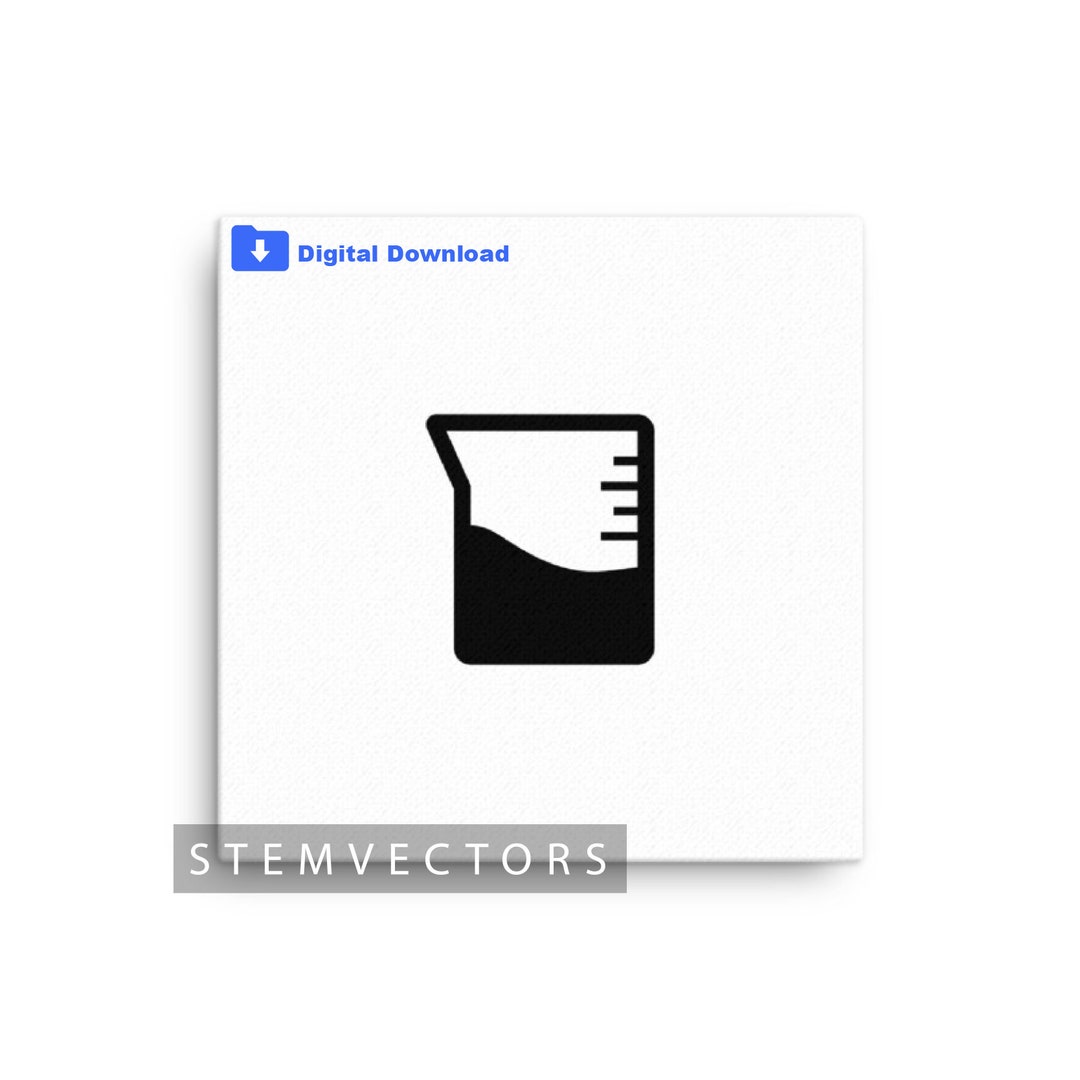 Measuring Beaker (digital Download) Black and White Vector Clip Art ...