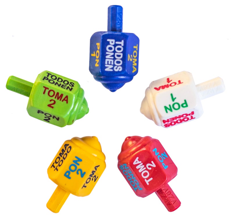 10 PACK Classic Mexican Pirinola Toma Todo Solid Plastic and Dice Pack ...