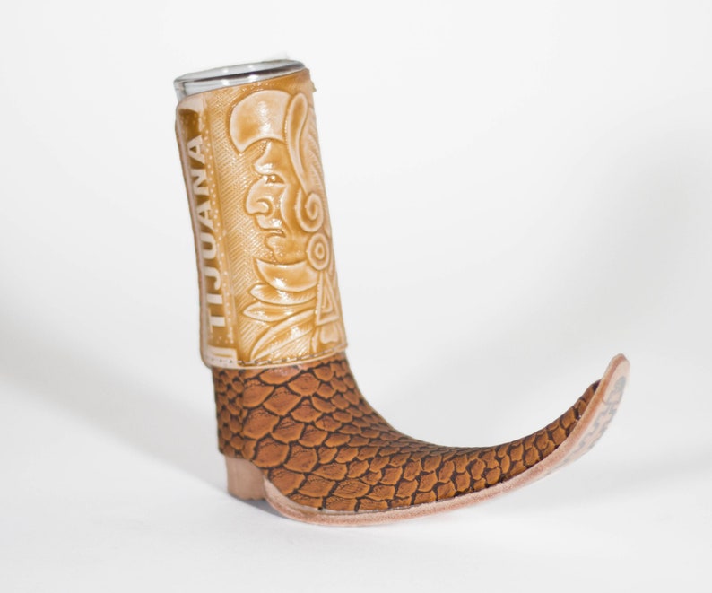 Mexican Leather Mini Boot Tequila Shot Original Artisan Bota Tribalera ...