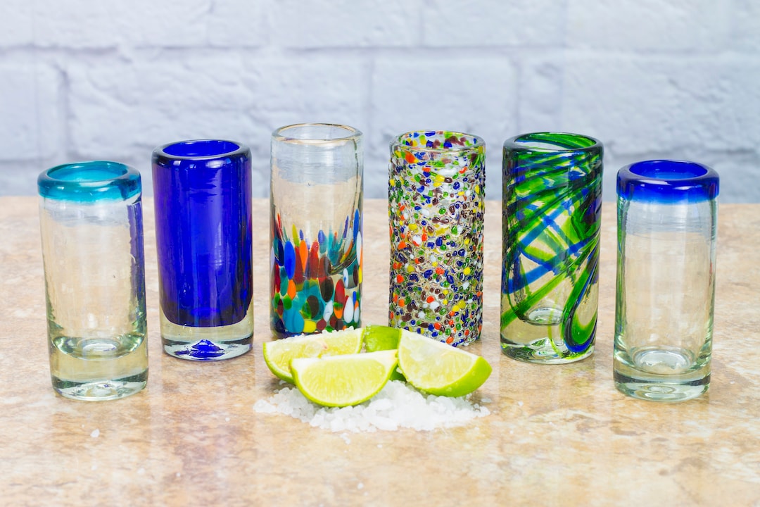 Artisan Crafted Hand Blown 6 Different Design Collection Recycled Glass ...