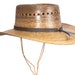Mexican Palm Leaf Cowboy Hat Dark Natural Straw Wide Brim With Chin ...