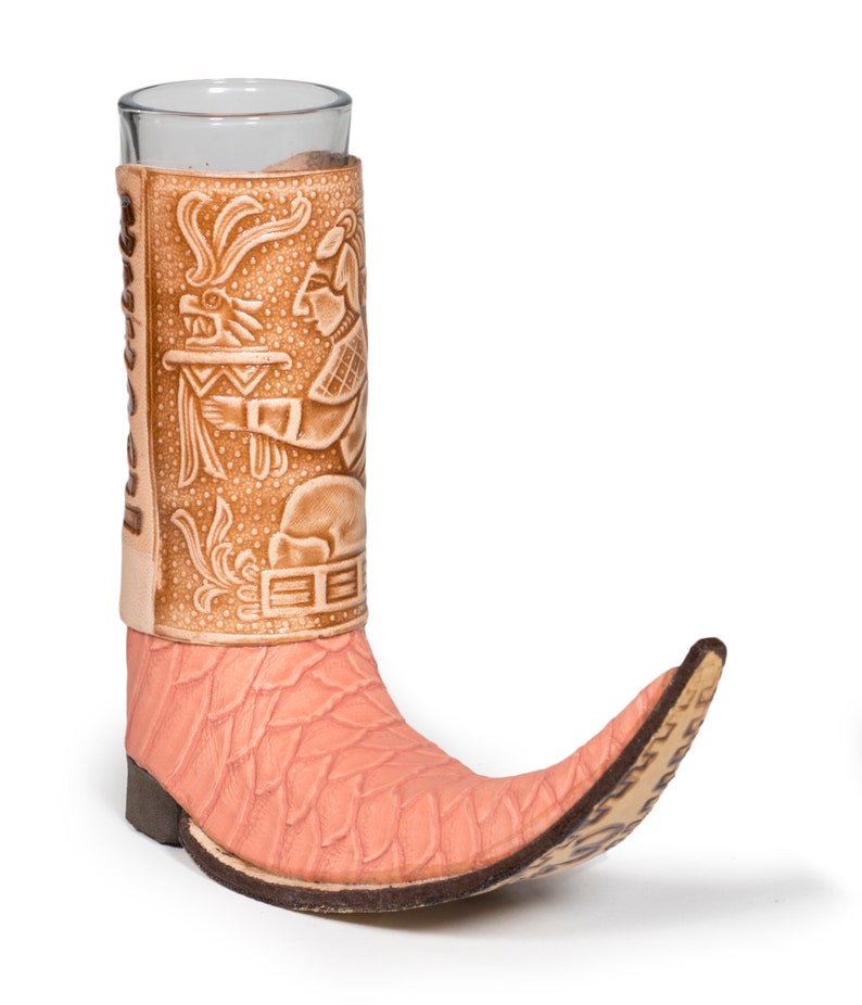 2 Pack Mexican Leather Mini Boot Tequila Shot Original - Etsy
