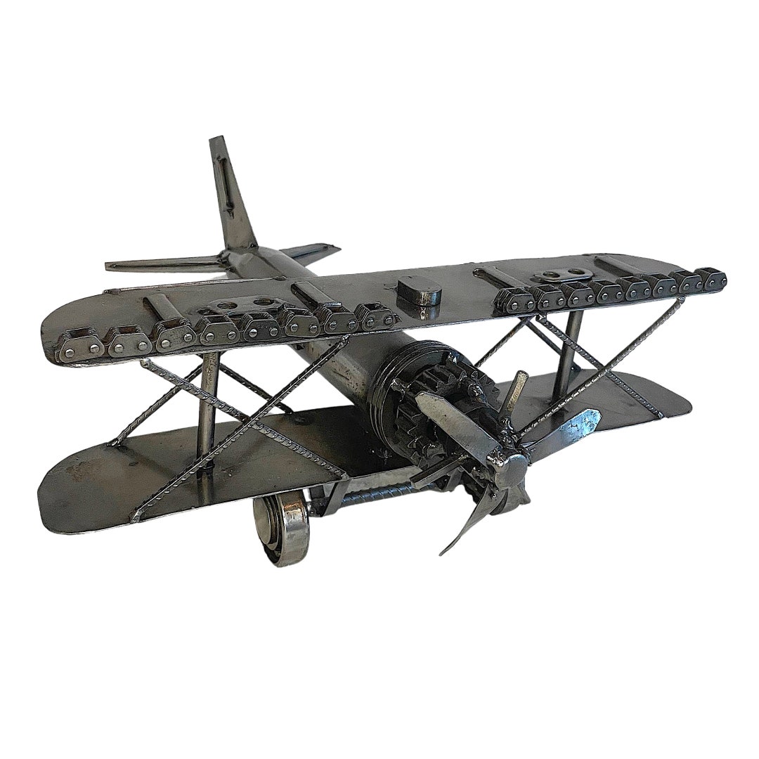 Crafted Metal Biplane Recycled Auto Parts Sculpture - Etsy Australia