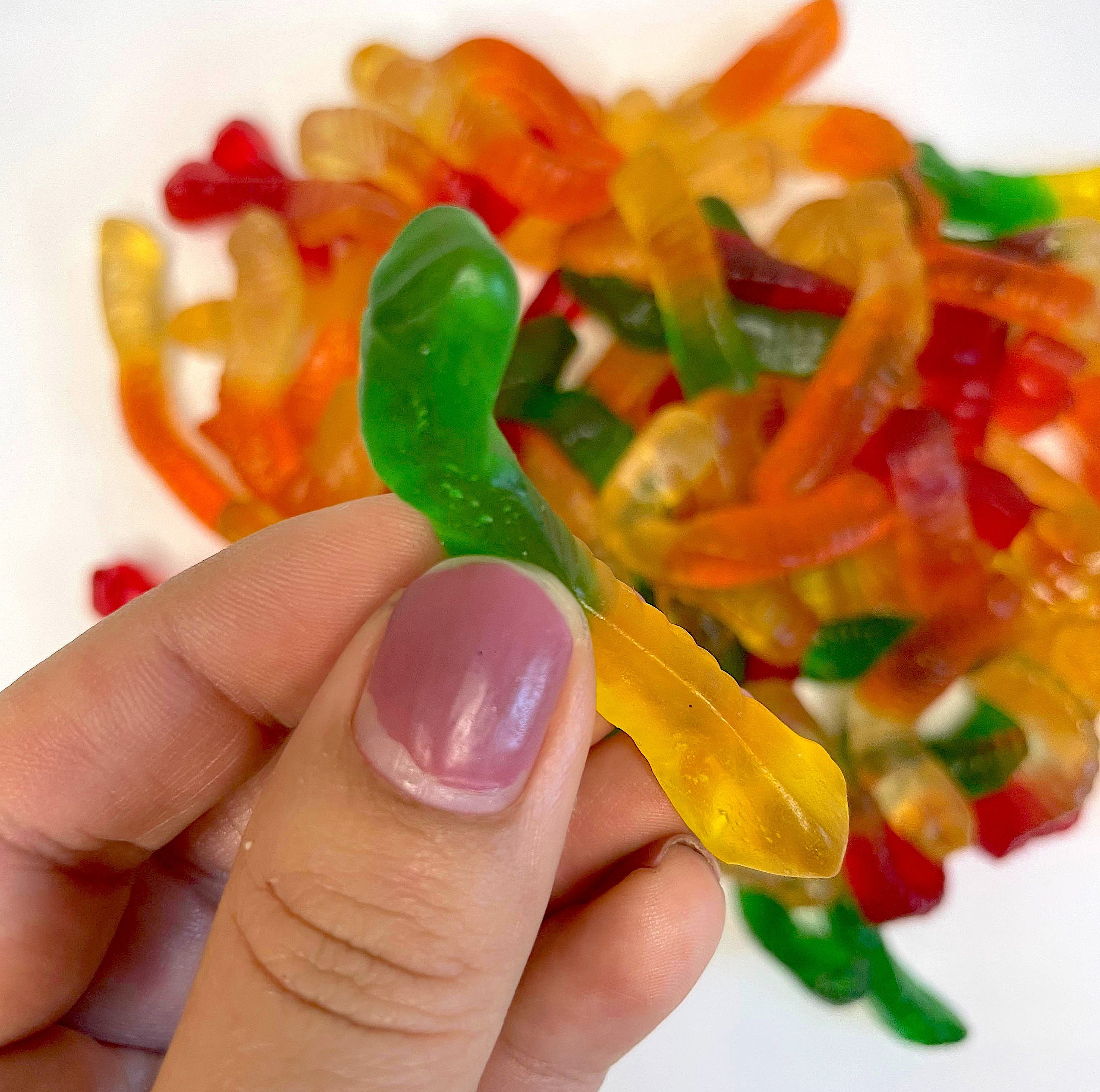 5 Lbs Gummy Worms Candy Assorted Fruit Flavored Worm Gummies Gomitas De ...