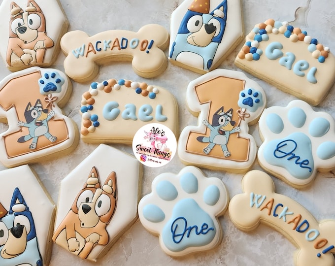 Bluey Sugar Cookies, Birthday Cookies, Royal Icing Cookeis - Etsy