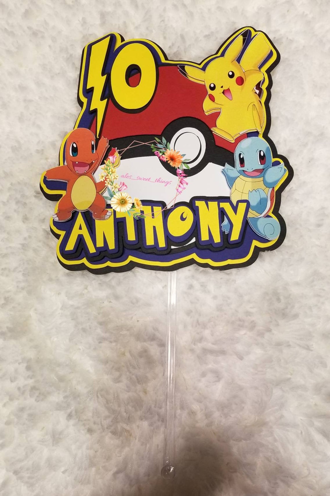 Pokemon inspired 3d cake topper | Etsy