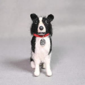 Ready- Made Needle Felted Border Collie Dog, Miniature Border Collie ...