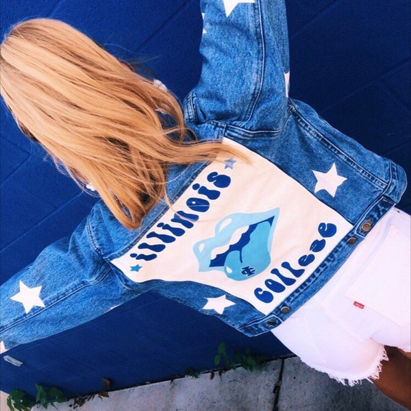 College Jean Jacket - Etsy