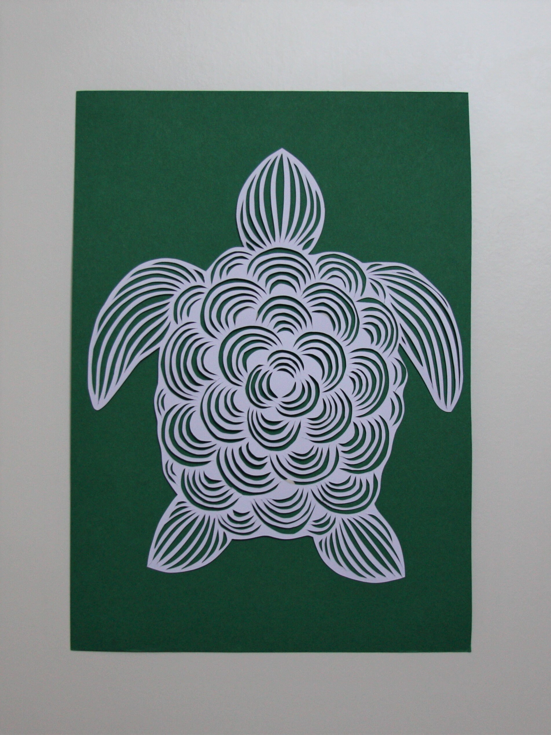 A5 TURTLE PAPERCUT ART, Handmade, papercutting, art animal - Etsy France