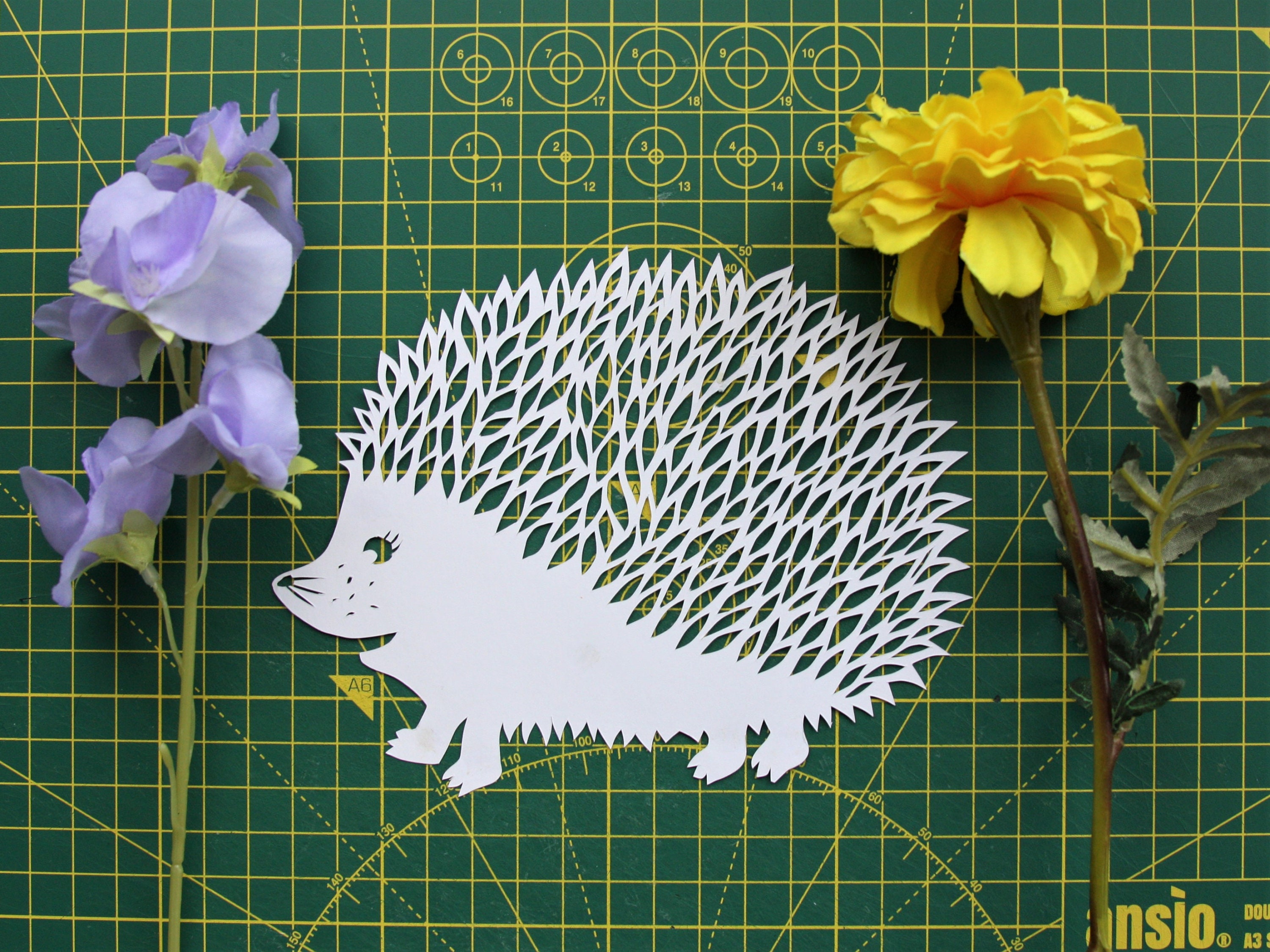 A5 HEDGEHOG PAPERCUT ART, Handmade, Papercutting, Animal Art - Etsy