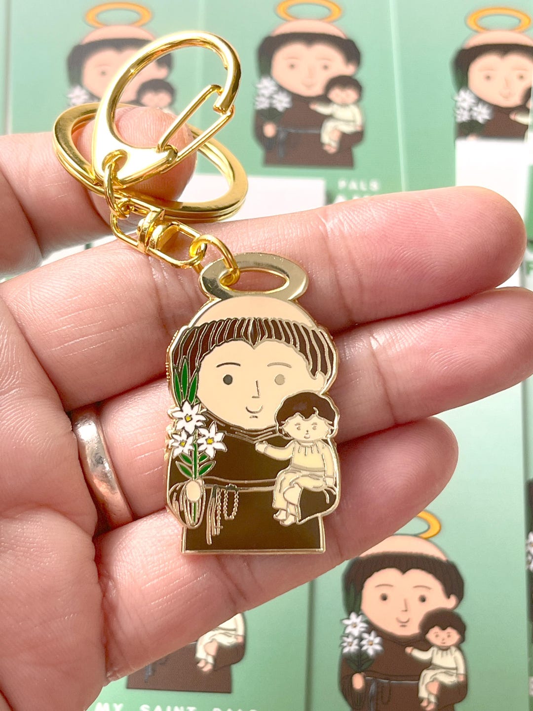 St Anthony of Padua Keychain - Etsy