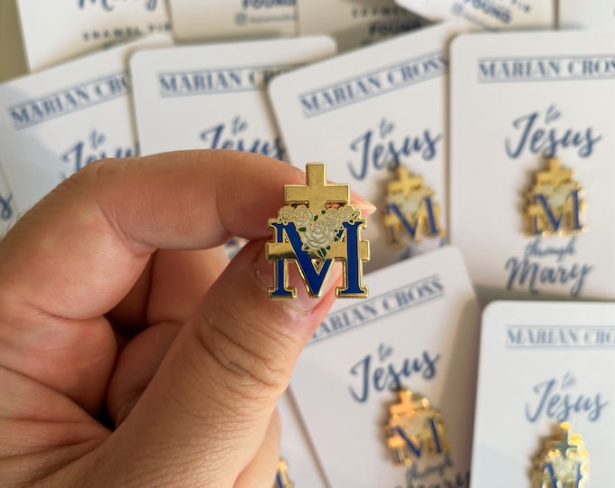 Marian Cross Pin - Etsy