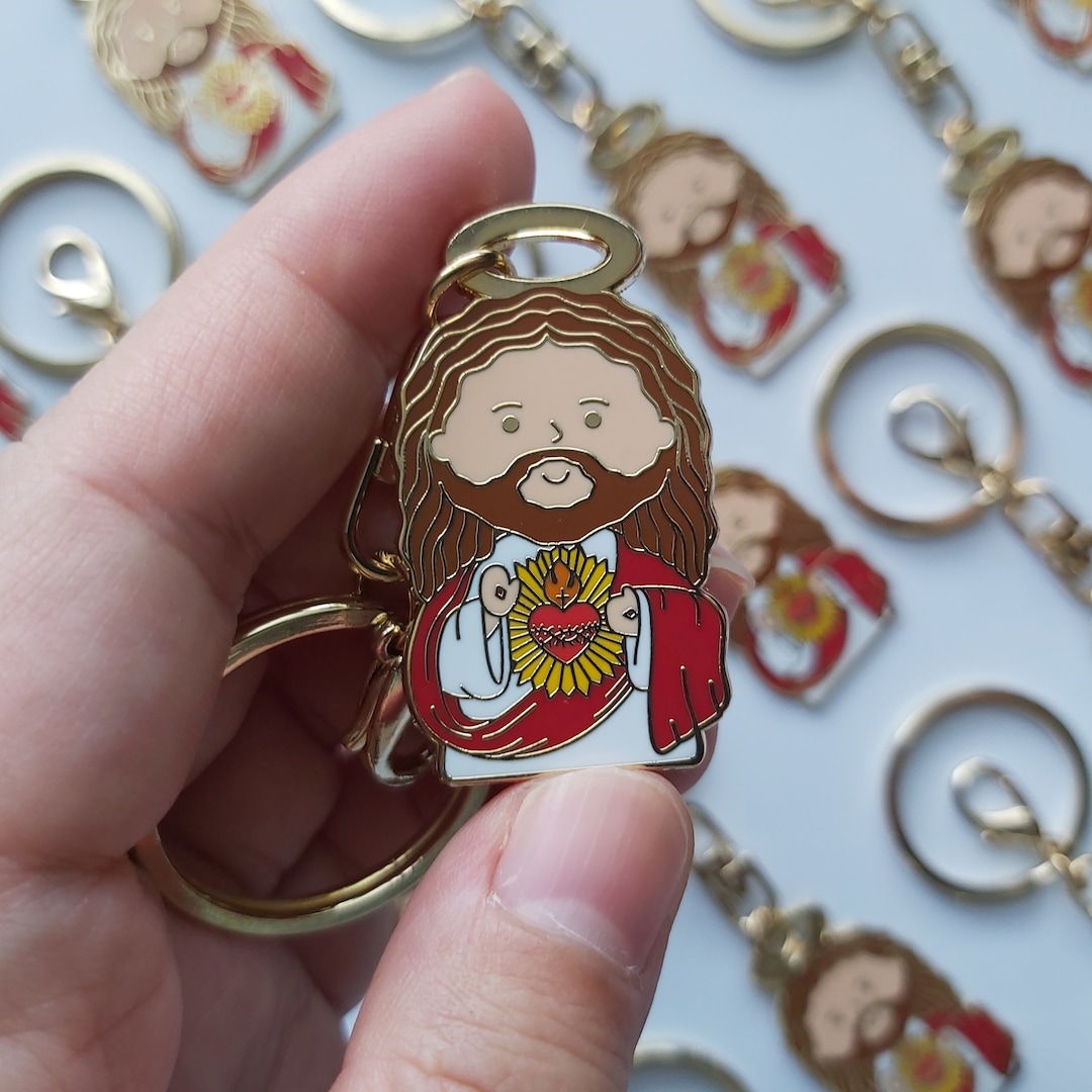 Sacred Heart of Jesus Keychain - Etsy