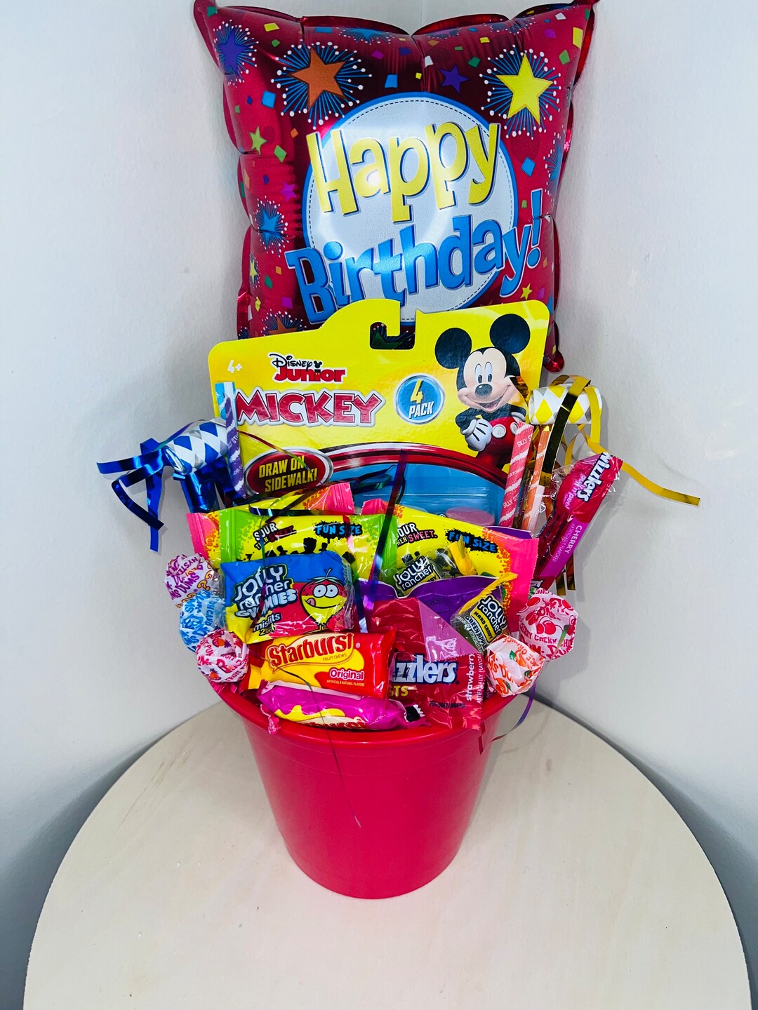 Happy Birthday Gift, Sidewalk Chalk, Kids Candy Gift Basket. Custom ...