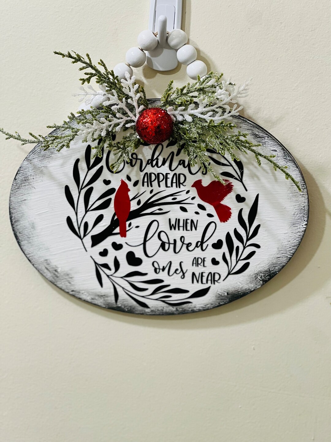 Red Cardinal Bird Sign, Christmas Decor, Home Decor, Thanksgiving ...