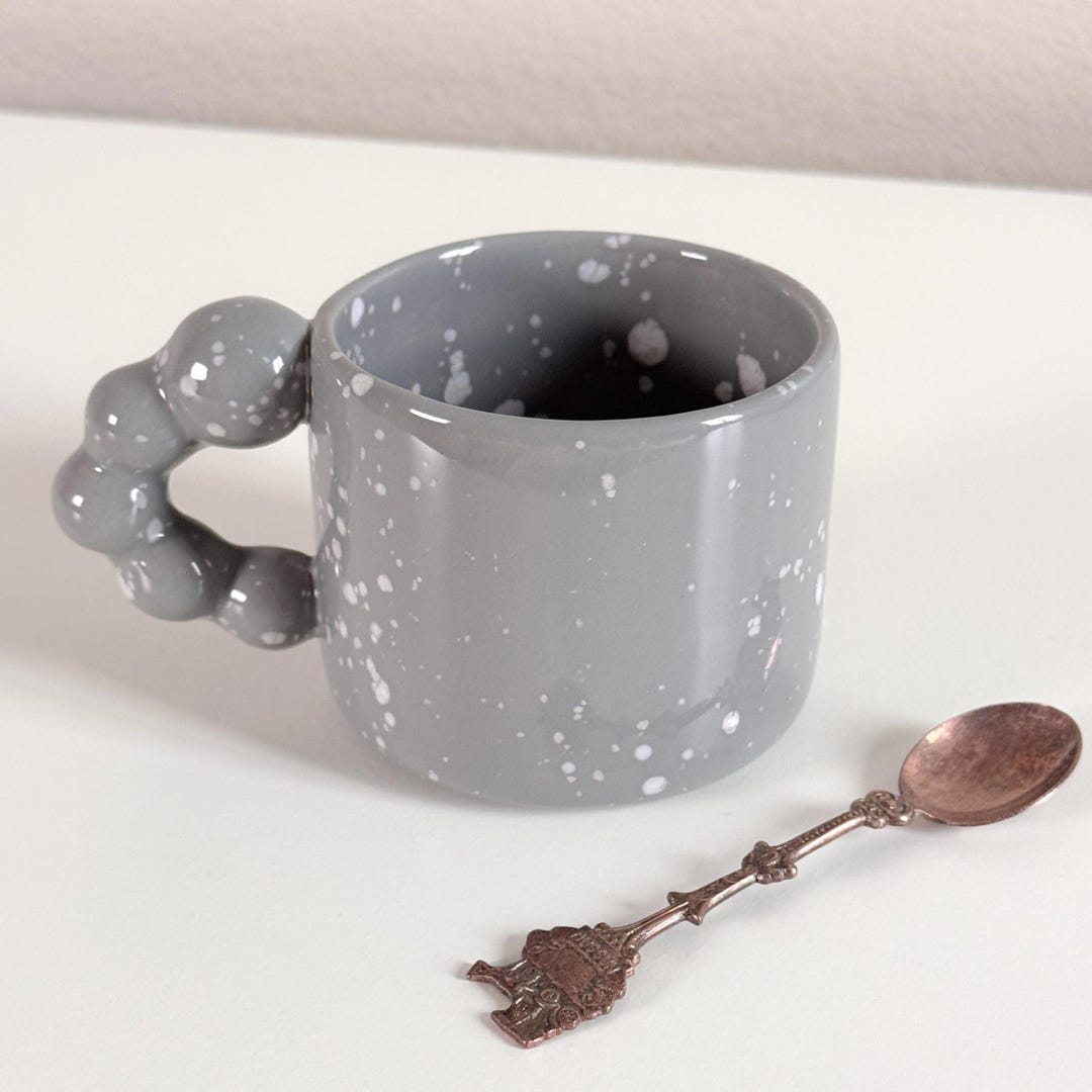 Gray Speckled Ceramic Mug: Handmade Modern Drinkware (200ml) - Etsy