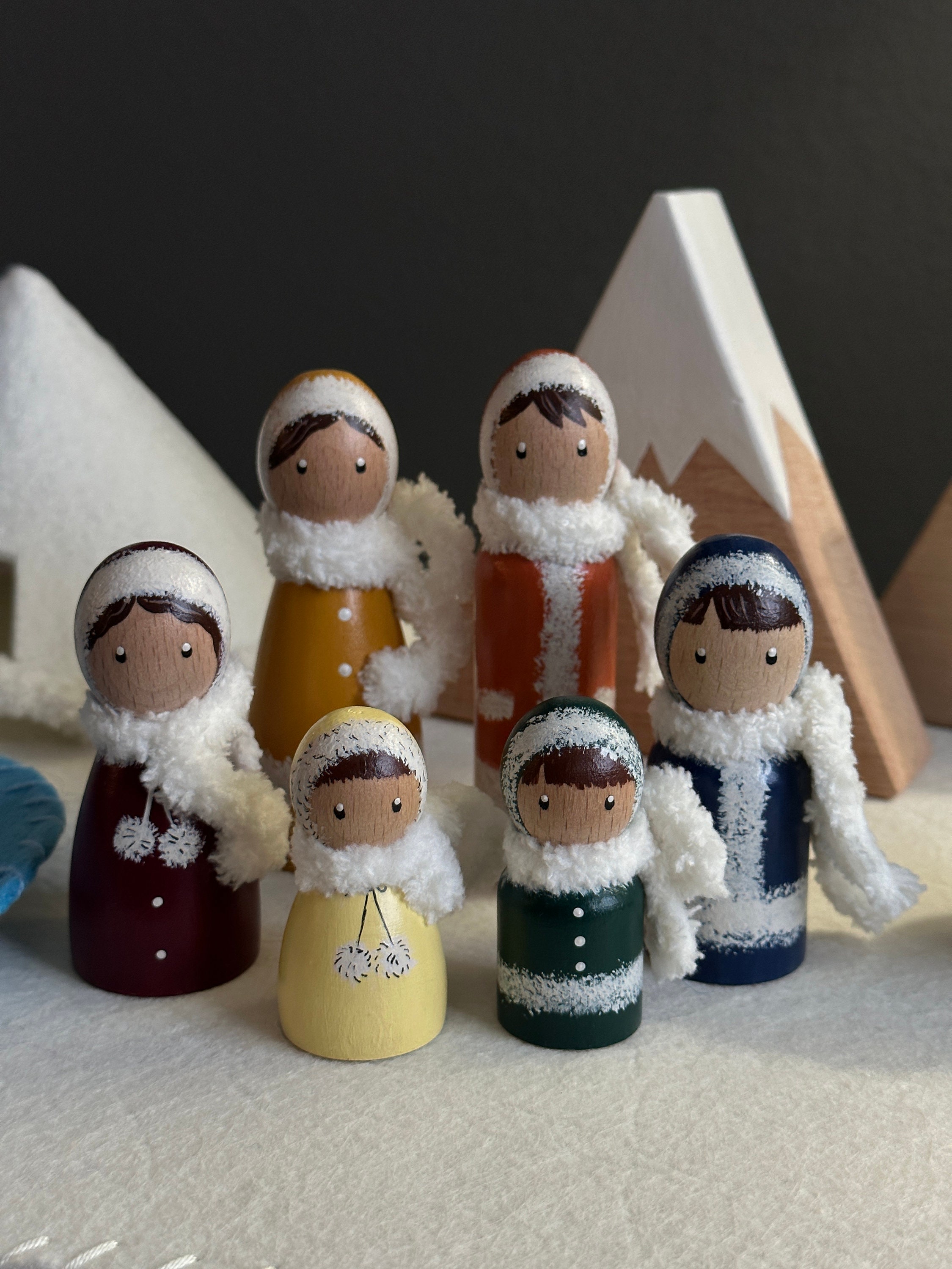 Montessori Wooden Eskimo Toy Set Waldorf-inspired Baby Shower Gift ...